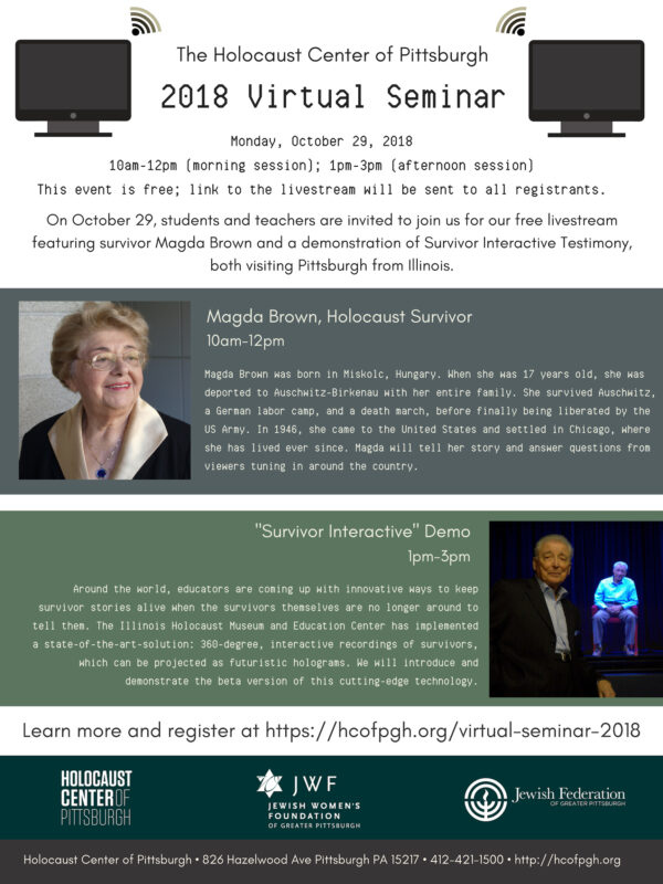 Virtual Seminar 2018 - Holocaust Center of Pittsburgh